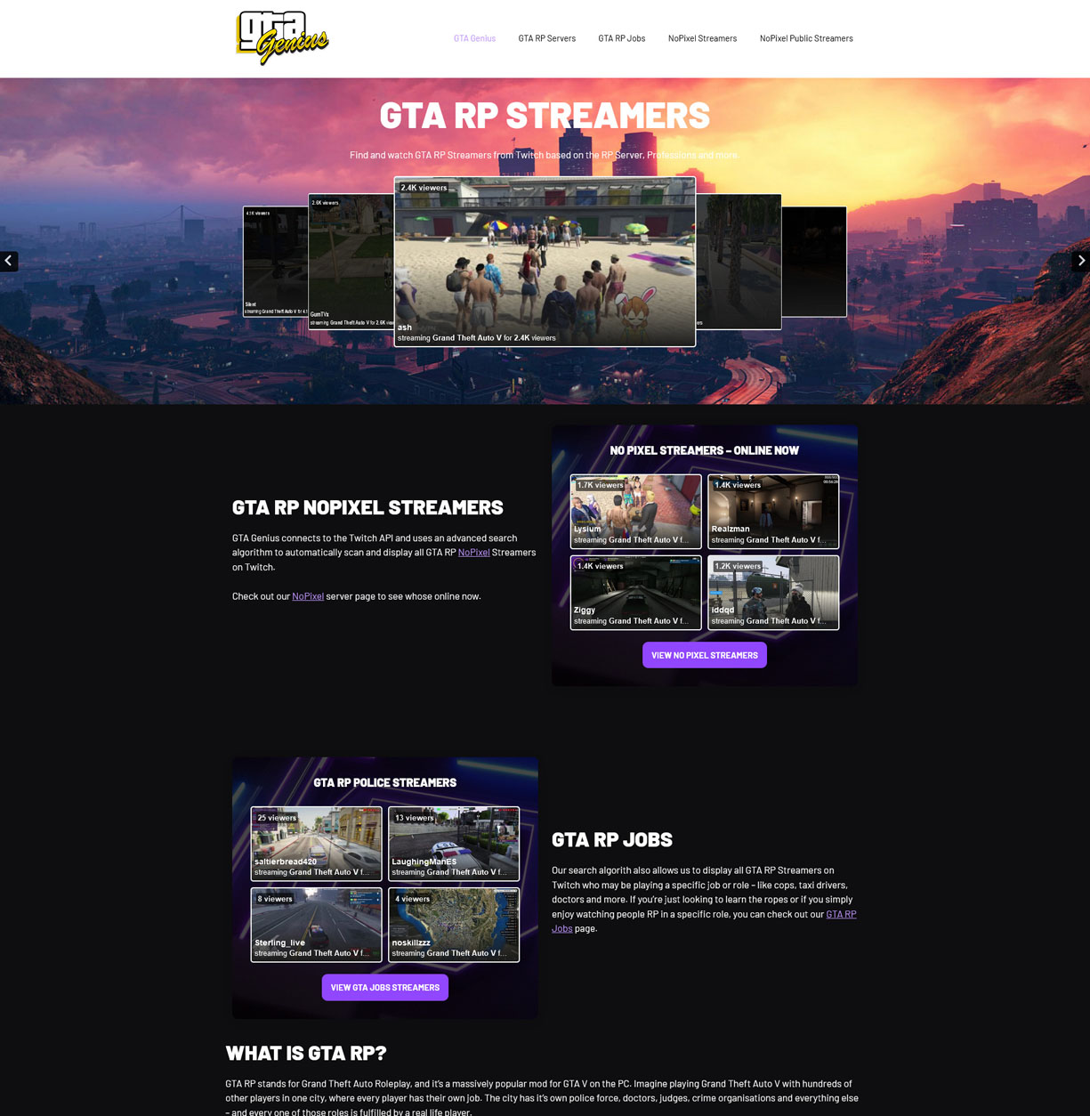 How I Built a Twitch Integrated GTA Website in a Day - StreamWeasels